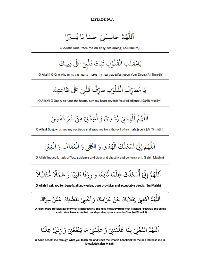 Lista de Duaa | PDF | Perdón | Pecado