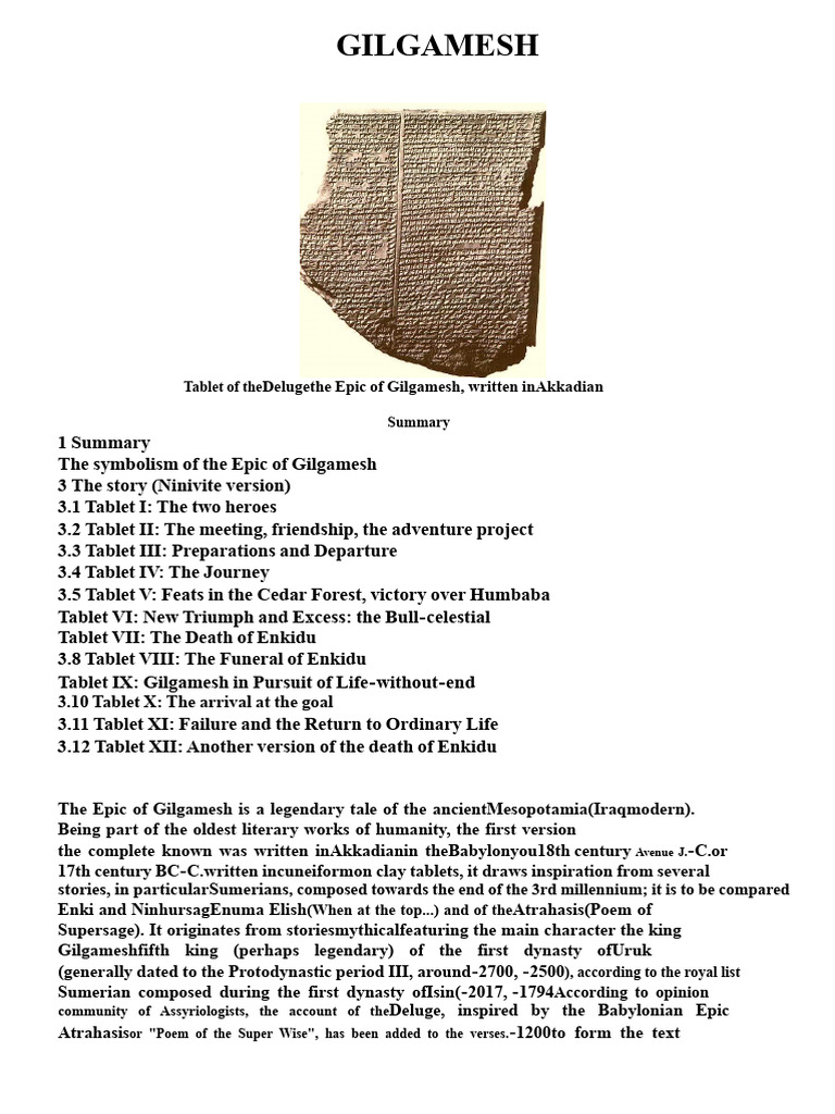 Gilgamesh | PDF | Epic Of Gilgamesh