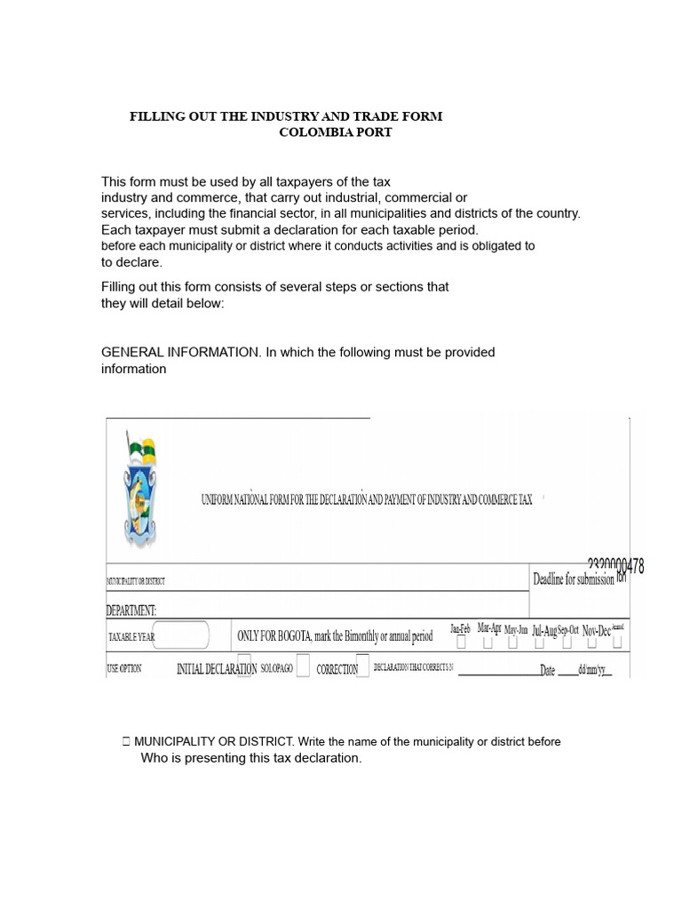 Filling Out ICA FORM PORT COLOMBIA | PDF | Taxes | Income