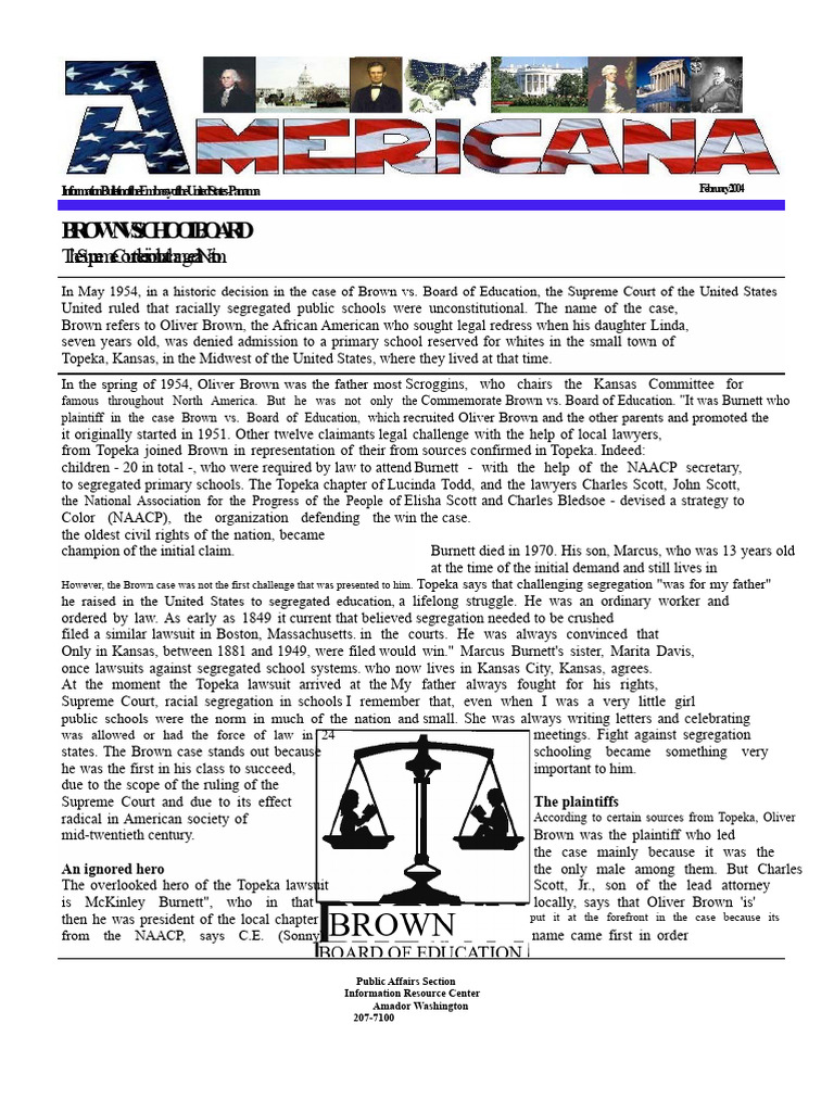 Brown v. Board of Education | PDF | Brown V. Board Of Education | Equal ...