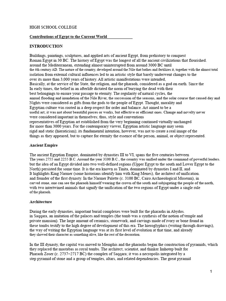 Contributions of Egyptian Art To The Present | PDF | Egyptian Pyramids ...