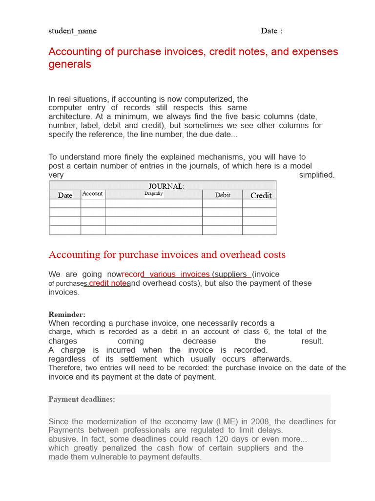 Accounting For Purchase Invoices | PDF | Tax Refund | Invoice