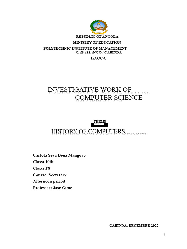 HISTORY OF COMPUTERS (2) | PDF | Computer Science | Computer Engineering