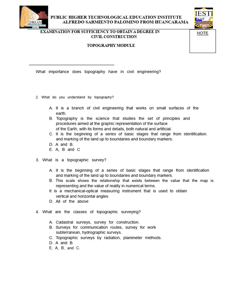 Importance of Topography in Civil Engineering | PDF | Surveying ...