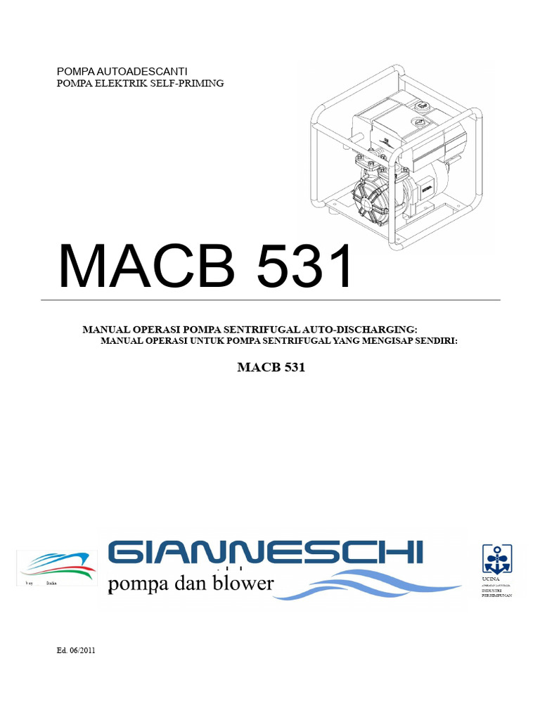 Manual Pompa Elektrik MACB 531 | PDF