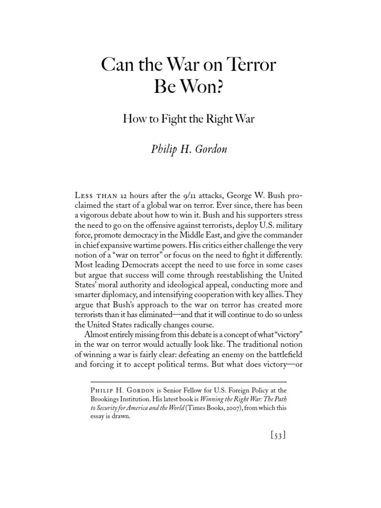 Winning the War on Terror: A New Approach | PDF | Al Qaeda | World Politics