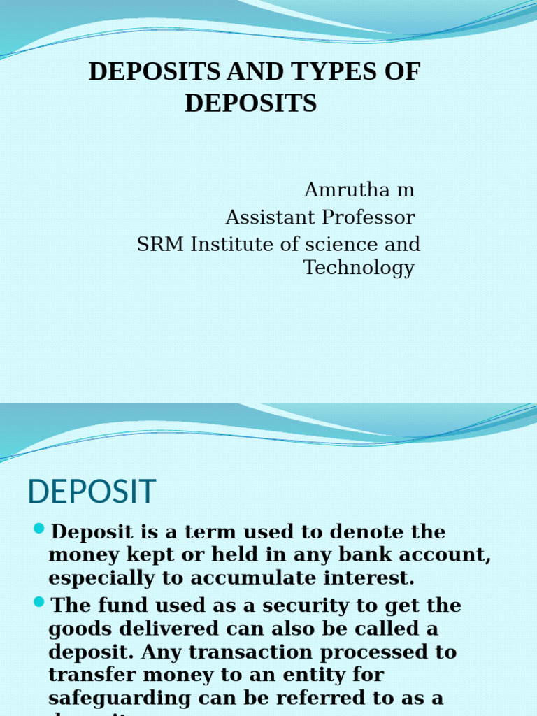 Types of Deposite | PDF