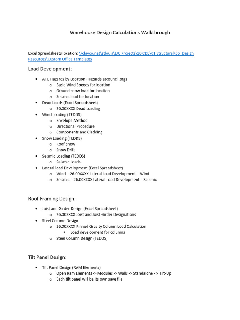 Warehouse Design Calculation Guide | PDF | Framing (Construction ...