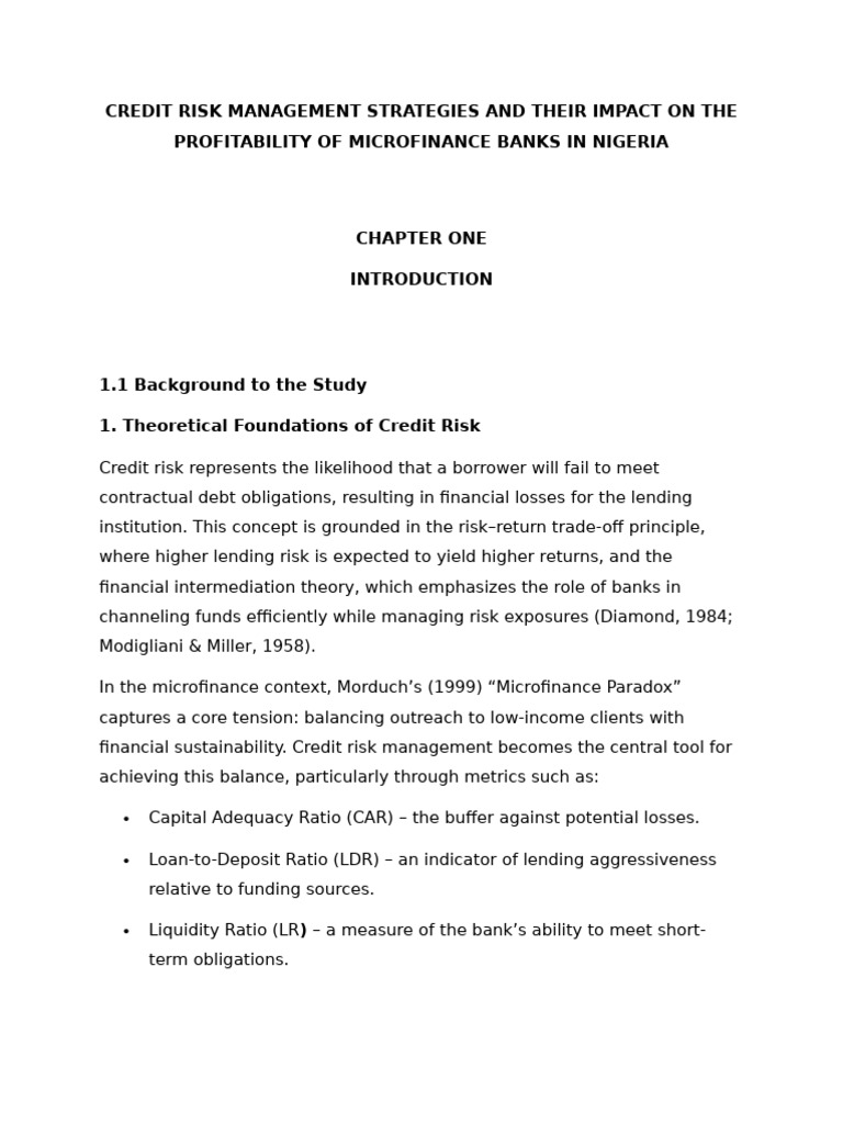 Credit Risk Management Strategies and Their Impact On The Profitability ...