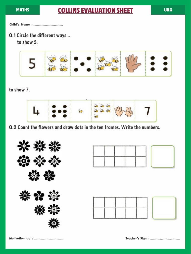 Maths UKG Colin-1 | PDF