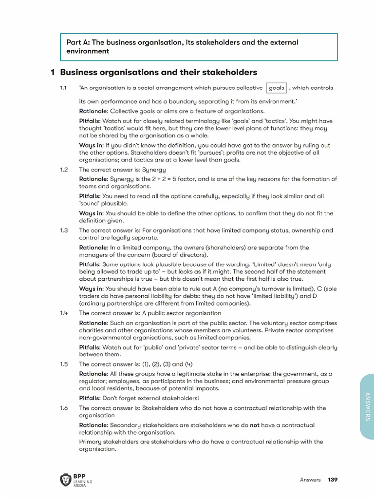 Understanding Business Organizations and Stakeholders | PDF ...