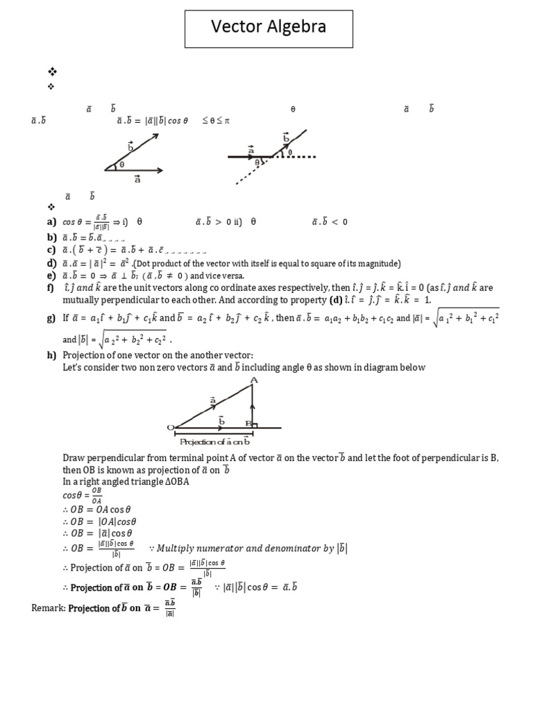 Scalar and Vector Products Explained | PDF | Mathematics | Functions ...