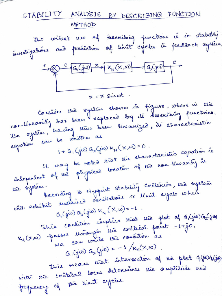 296 - Lecture-21 Stability Analysis by Describing Function Method | PDF