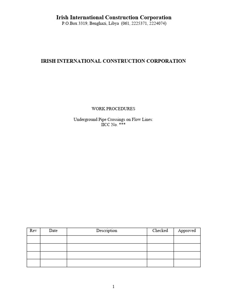 Pipe Crossings Procedure Rev4 | PDF | Pipe (Fluid Conveyance) | Materials