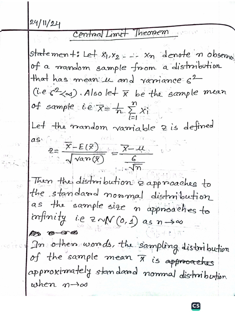 Sampling Distn (CLT - Z Transformation) | PDF