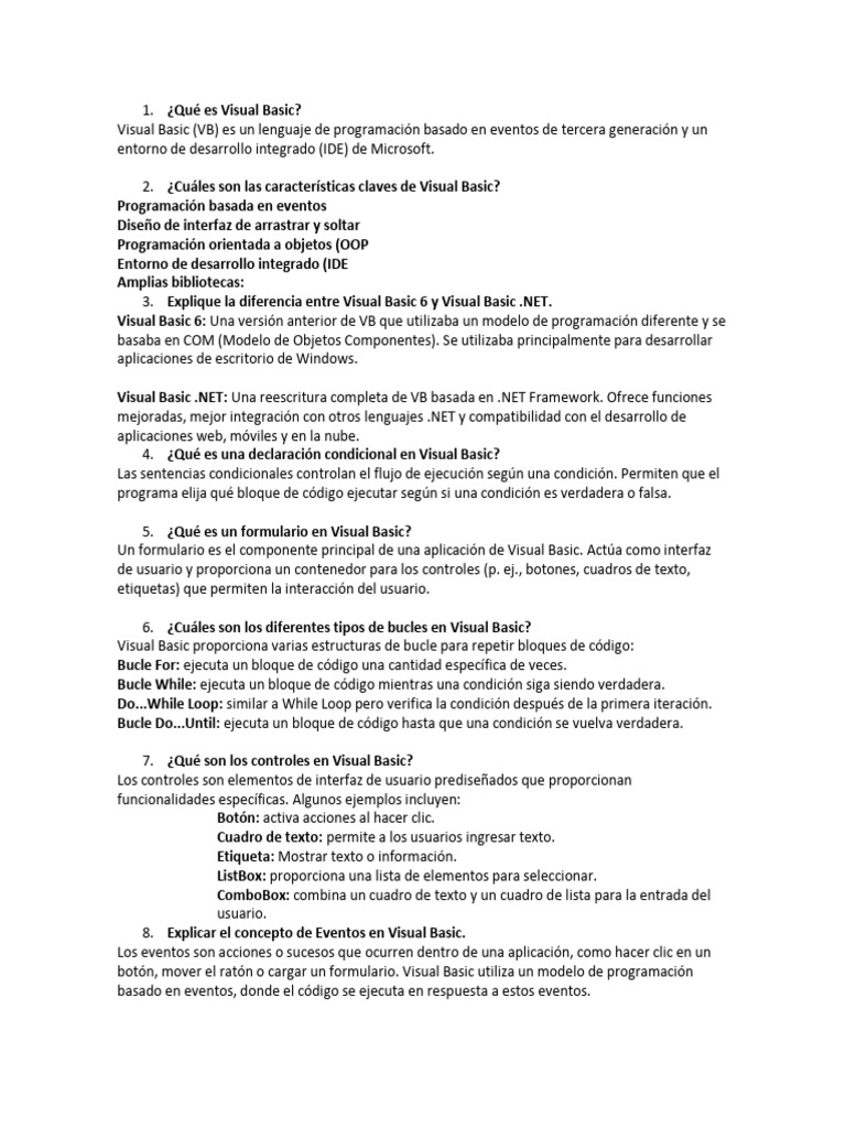 Qué Es Visual Basic | PDF | Básico | Entorno de desarrollo integrado