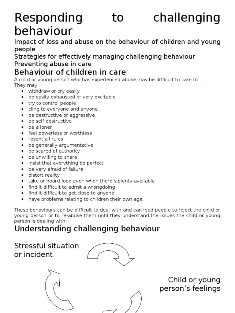 Responding To Challenging Behaviour - de Tradus | PDF | Caregiver ...