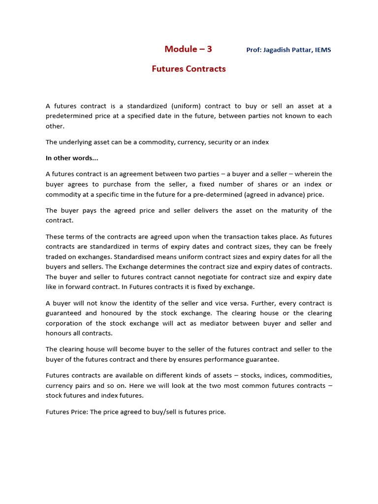 Understanding Futures Contracts Basics | PDF | Futures Contract ...