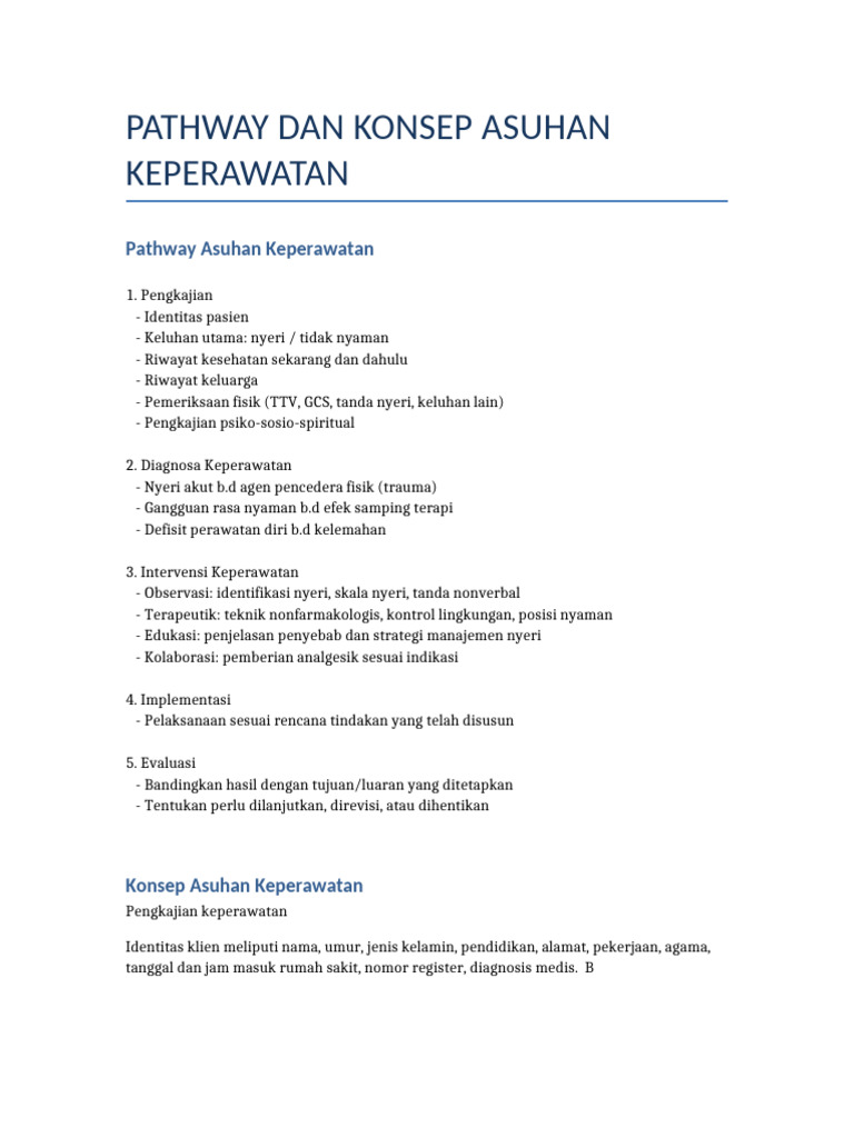 Pathway Asuhan Keperawatan | PDF