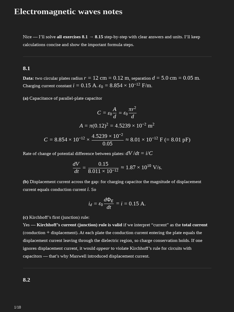 Electromagnetic Waves Notes | PDF | Hertz | Microwave