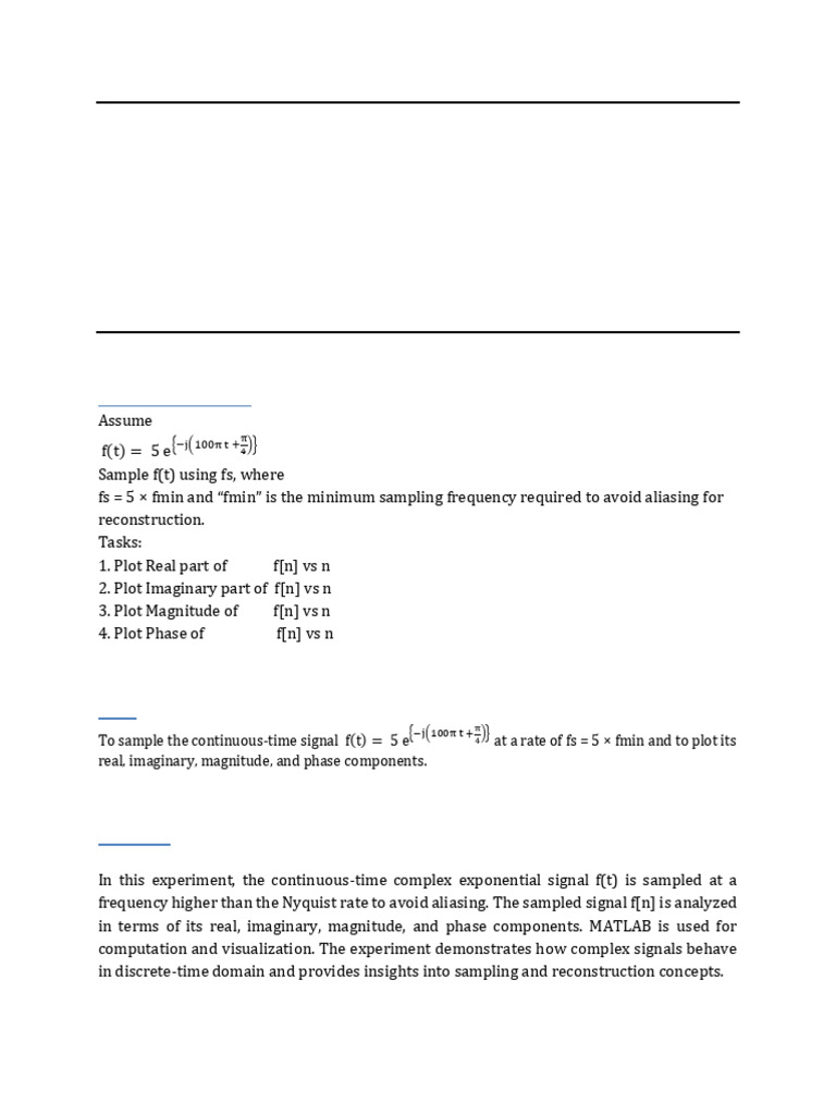 Signal Sampling and Analysis in MATLAB | PDF | Sampling (Signal ...
