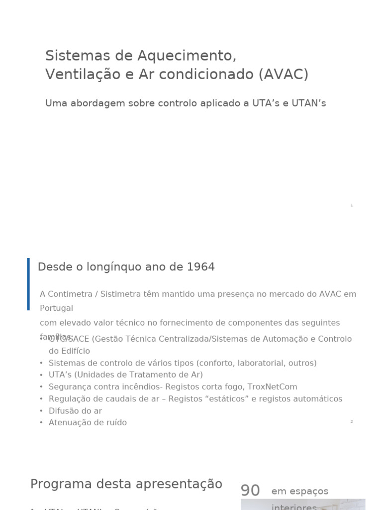 Controle de Sistemas AVAC e UTA/UTAN | PDF | Termodinâmica ...
