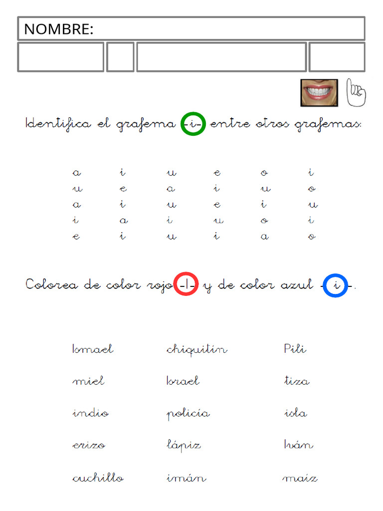 Fichas Letra I | PDF