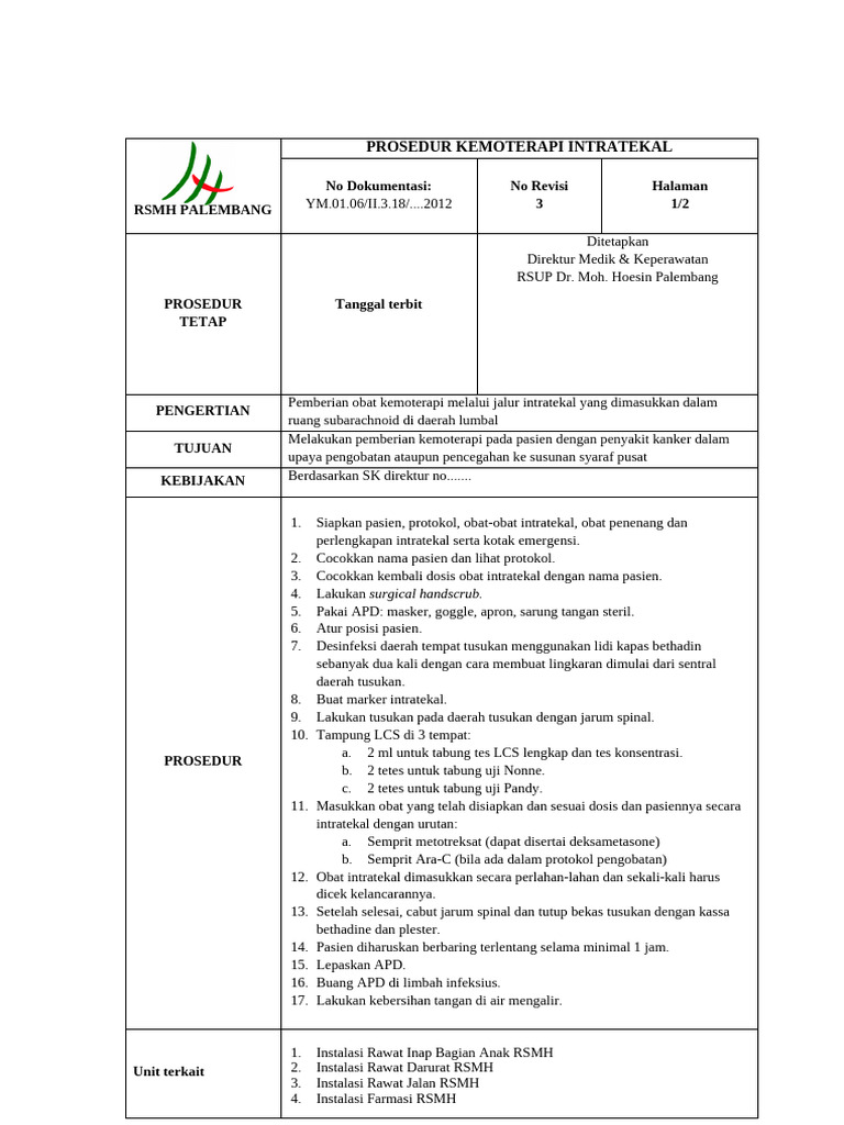 Prosedur Kemoterapi | PDF