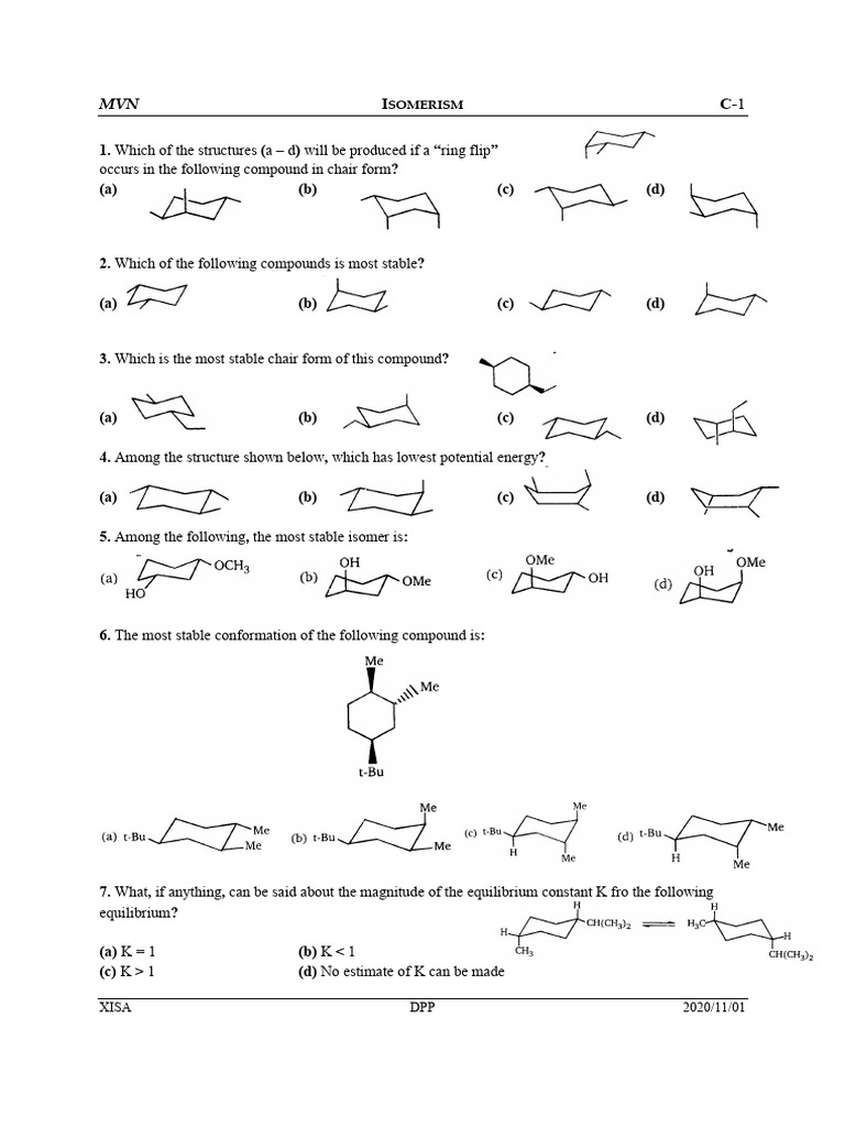 Chair and BOat | PDF | Isomer | Stereochemistry