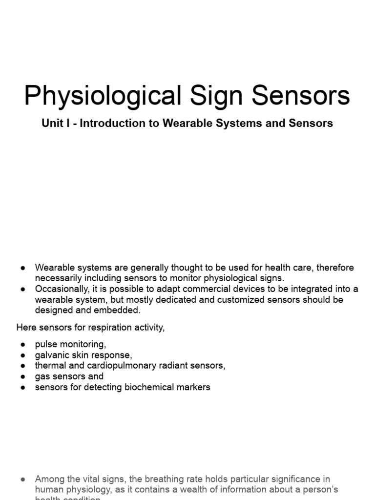 Physiological Sign Sensors | PDF | Respiratory System | Inductor