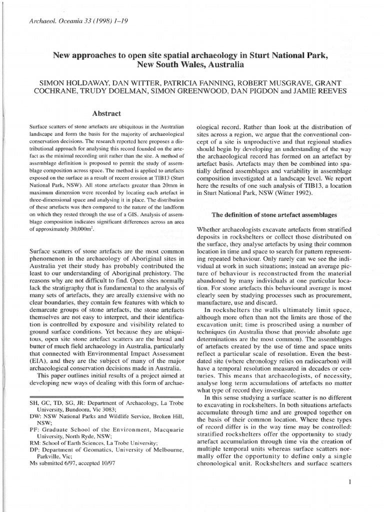 Holdaway Et Al 1998 - New - Approaches - To - Open - Site - Spatial ...
