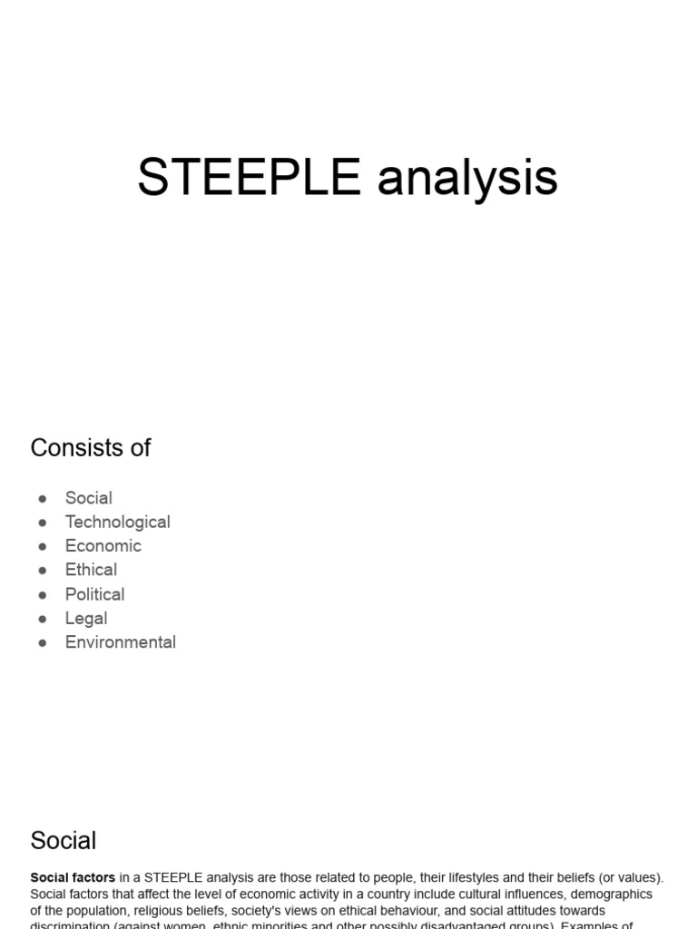 STEEPLE Analysis | PDF | Recession | Business Cycle