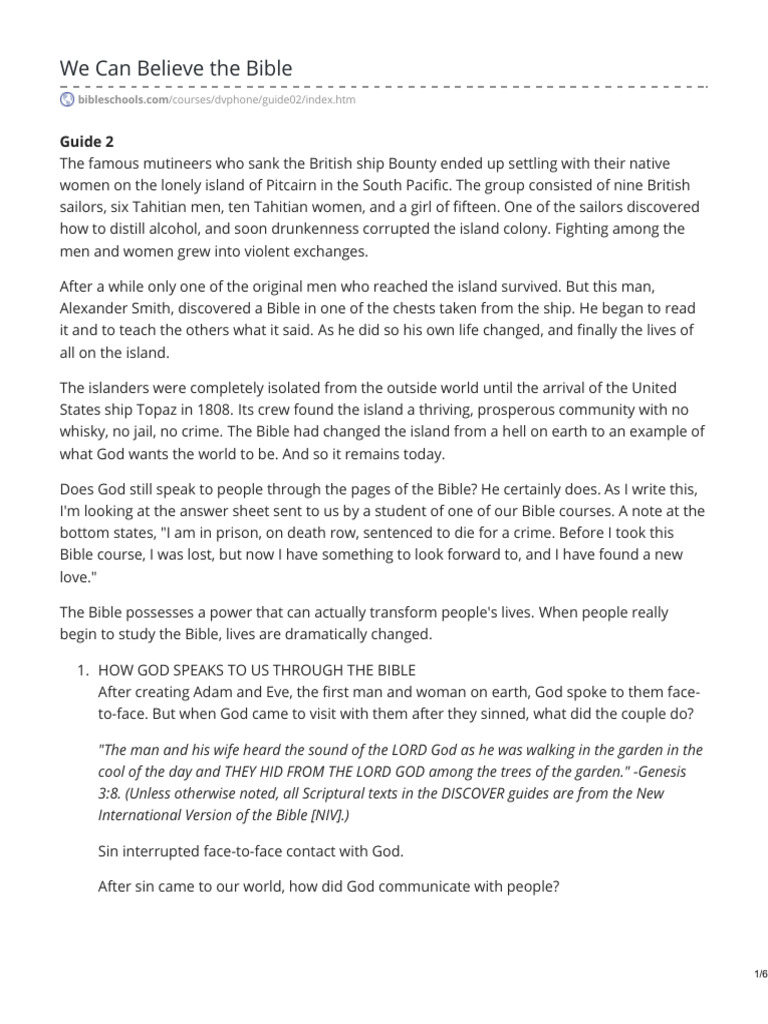 We Can Believe The Bible | PDF | Bible | Jesus
