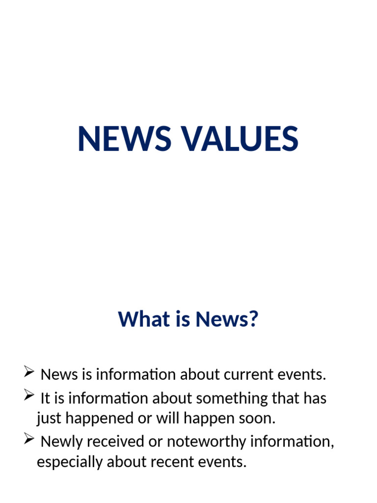 News Values | PDF | News