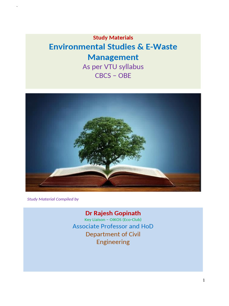 Environmental Studies & E-Waste Management | PDF | Atmosphere Of Earth ...