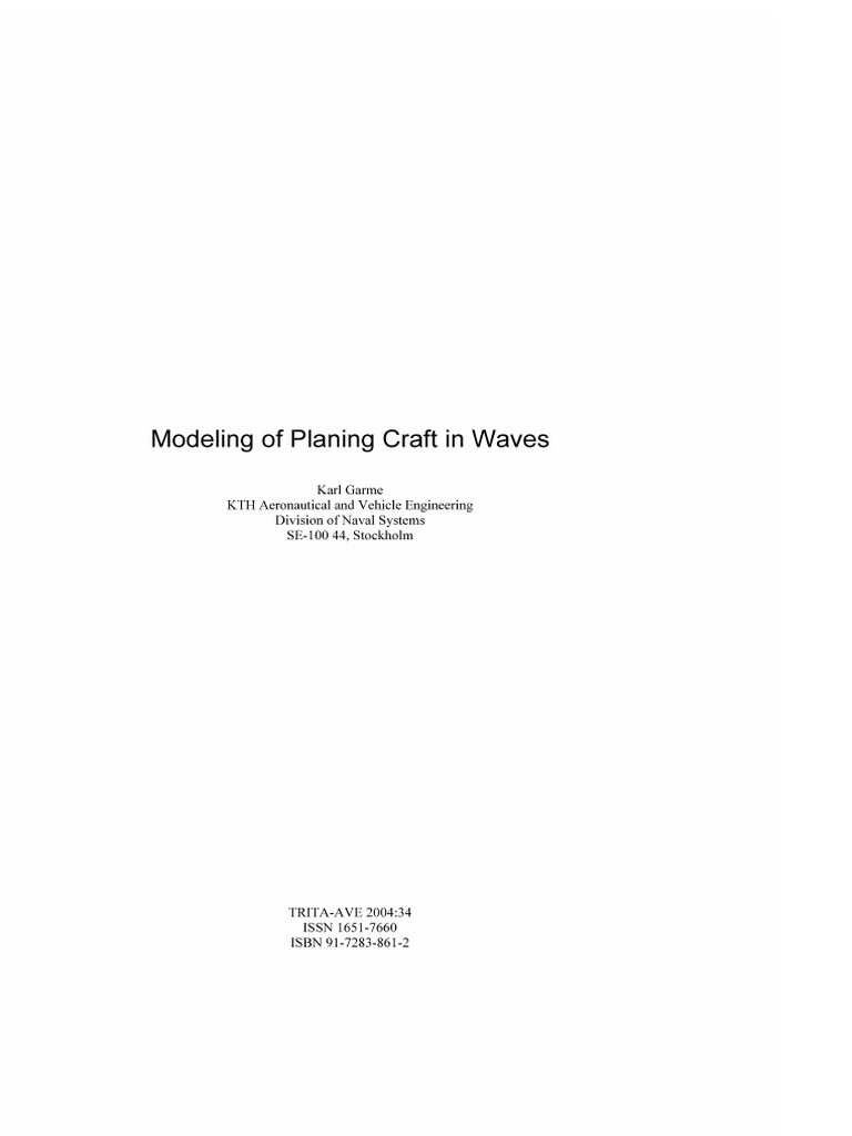Modeling of Planing Craft in Waves | PDF