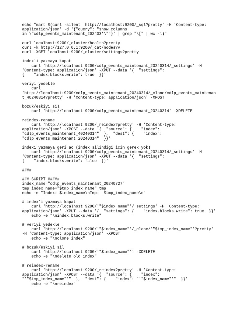 ELASTIC Bozuk Index Kolon Duzeltme | PDF | Data Management ...