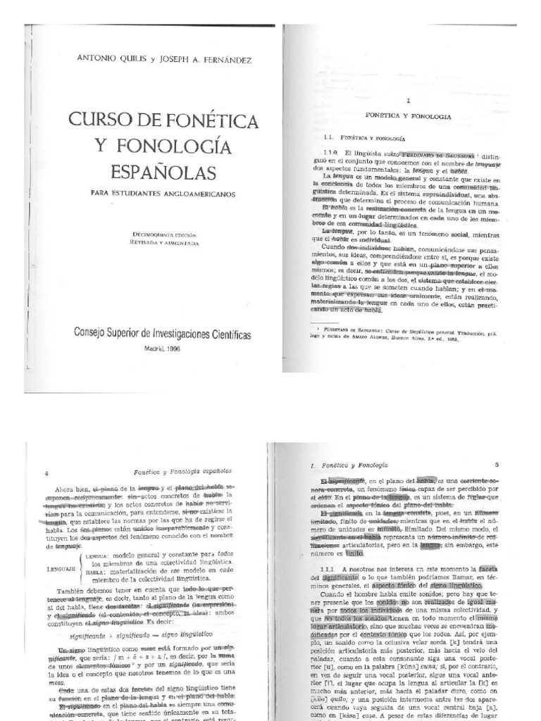 Curso de Fonética y Fonología Española 1 | PDF