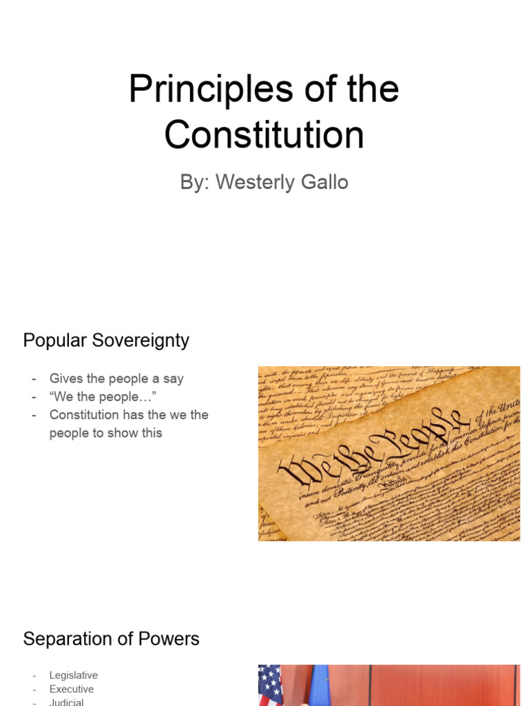 Key Principles of the Constitution | PDF