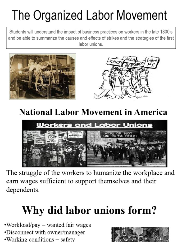 The Organized Labor Movement | PDF | Strike Action | Trade Union