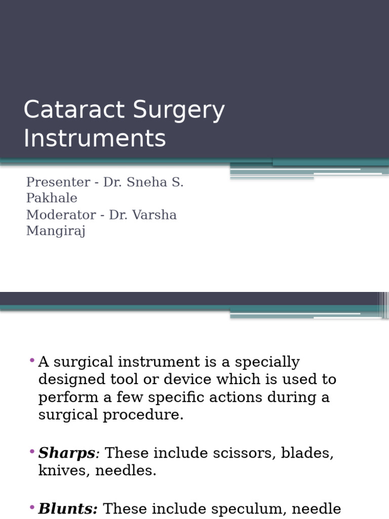 Ophthalmic Instruments | PDF | Surgery | Human Eye