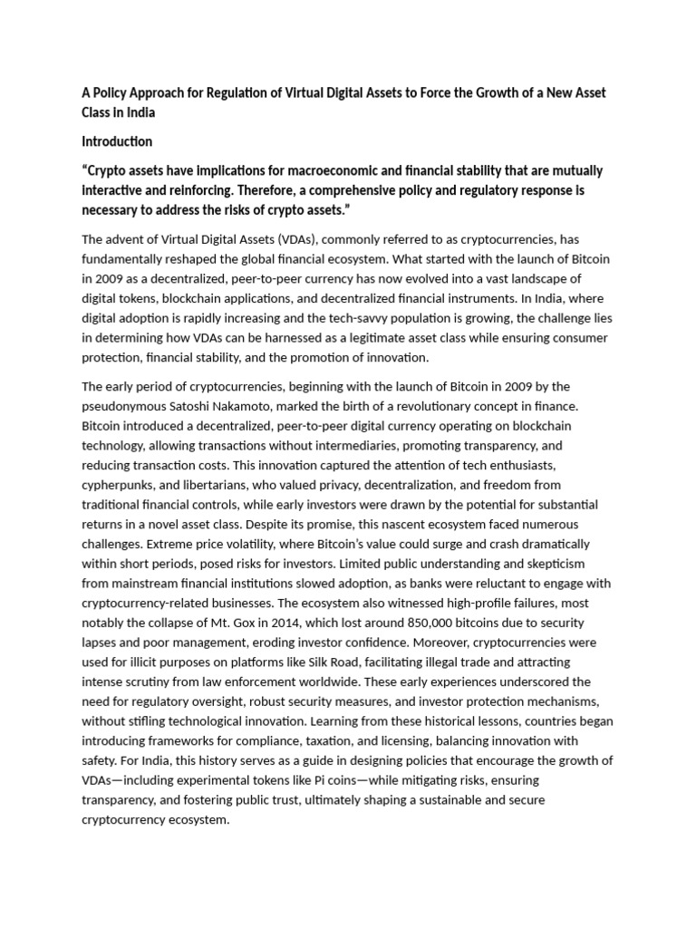 Regulating Virtual Digital Assets in India | PDF | Cryptocurrency | Bitcoin