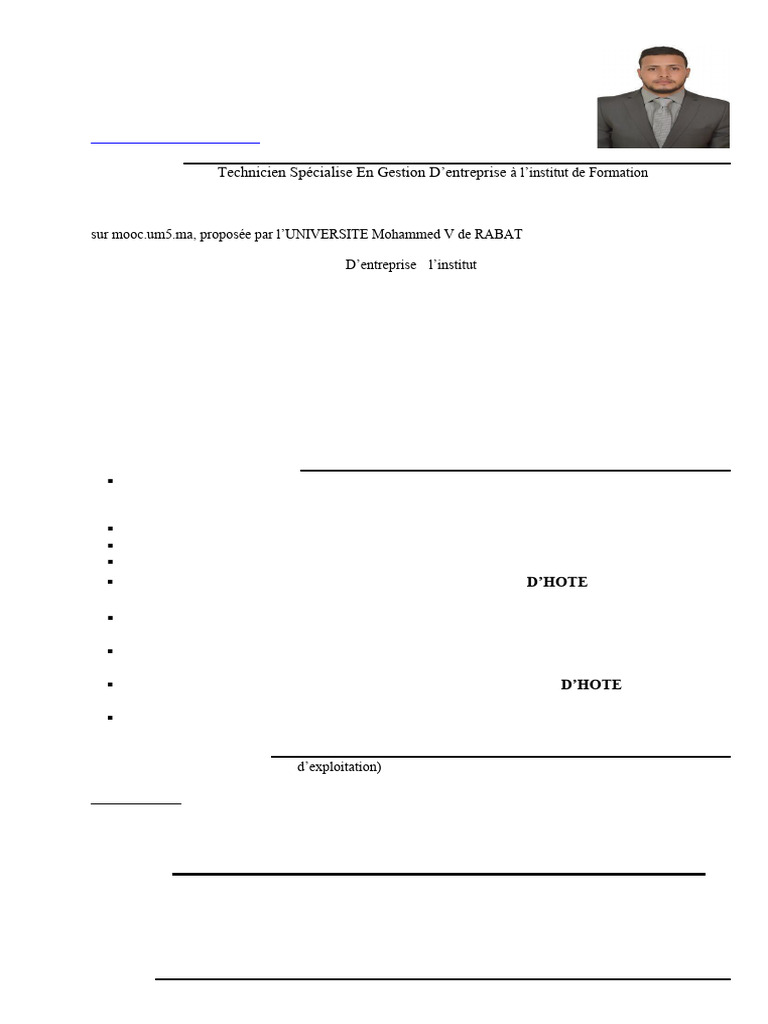 CV de Mustapha El Bahri - Compétences et Expériences | PDF