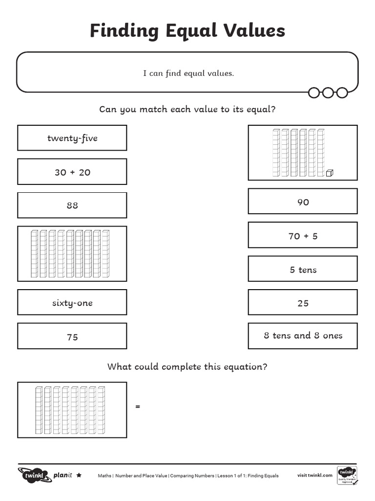 Finding Equal Values in Maths | PDF