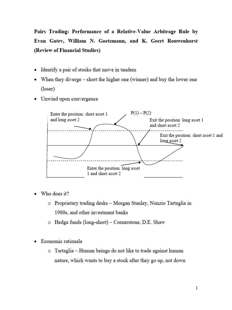 Pairs Trading Performance Analysis | PDF | Arbitrage | Stocks