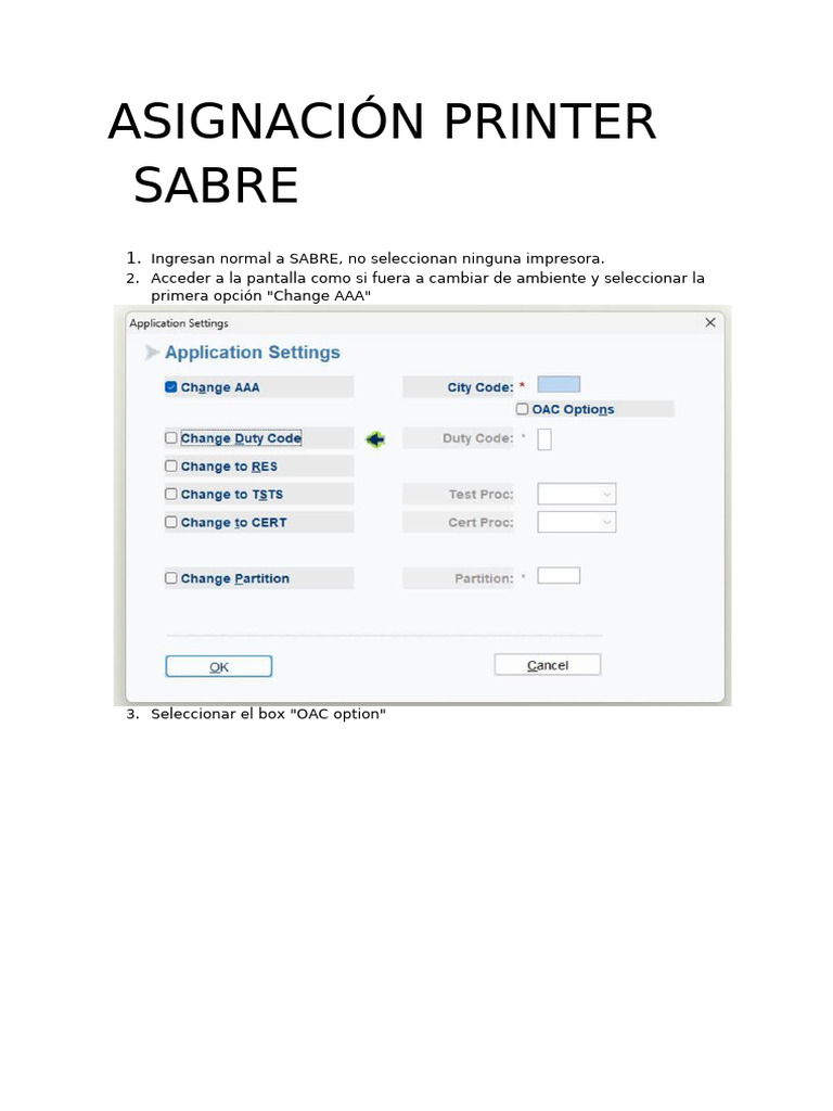 Asignación de Impresoras en Sabre | PDF