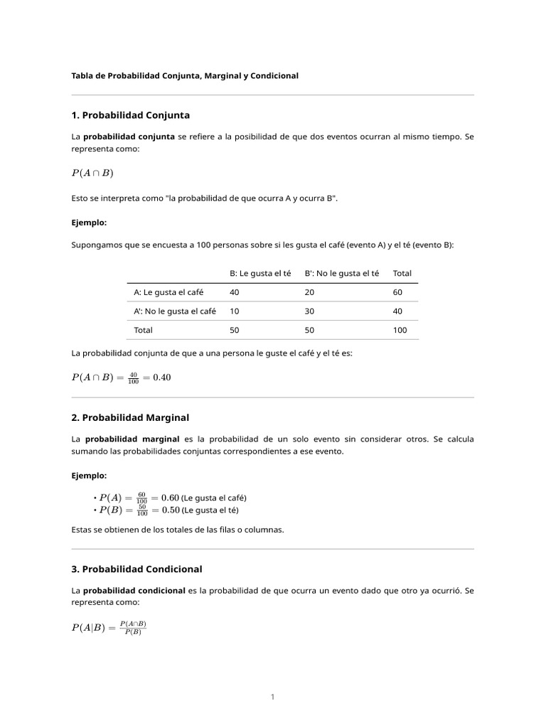 Probabilidad Conjunta | PDF