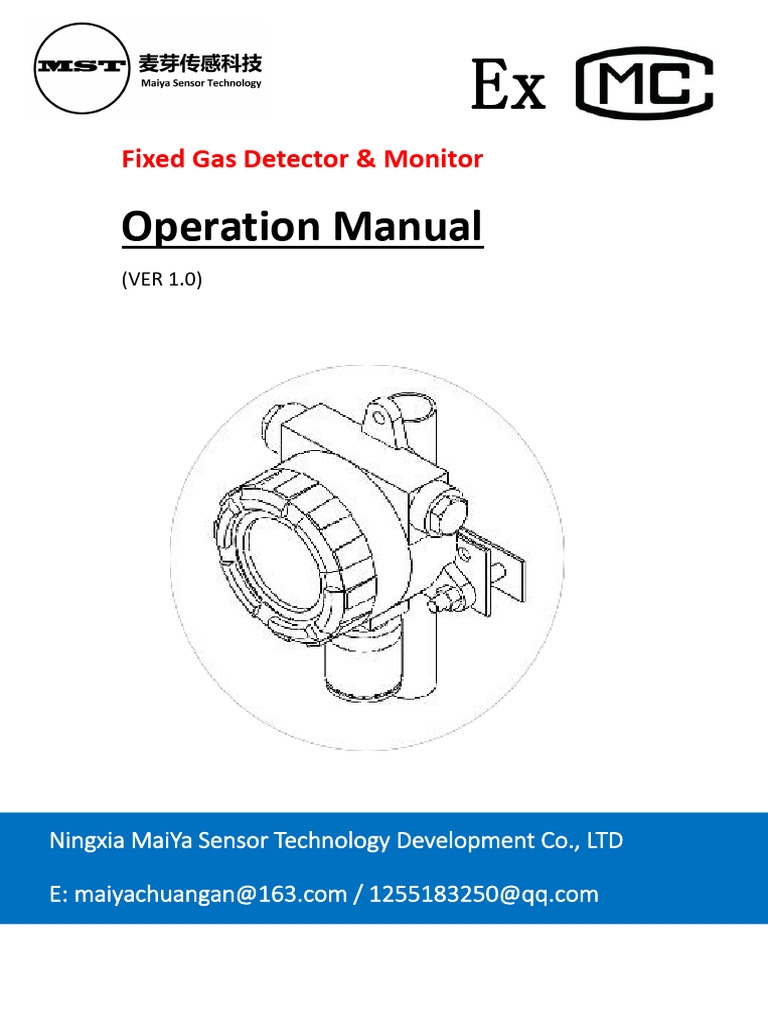 MST-F100 Fixed Gas Detector Manual-V1.0 | PDF | Power Supply | Calibration