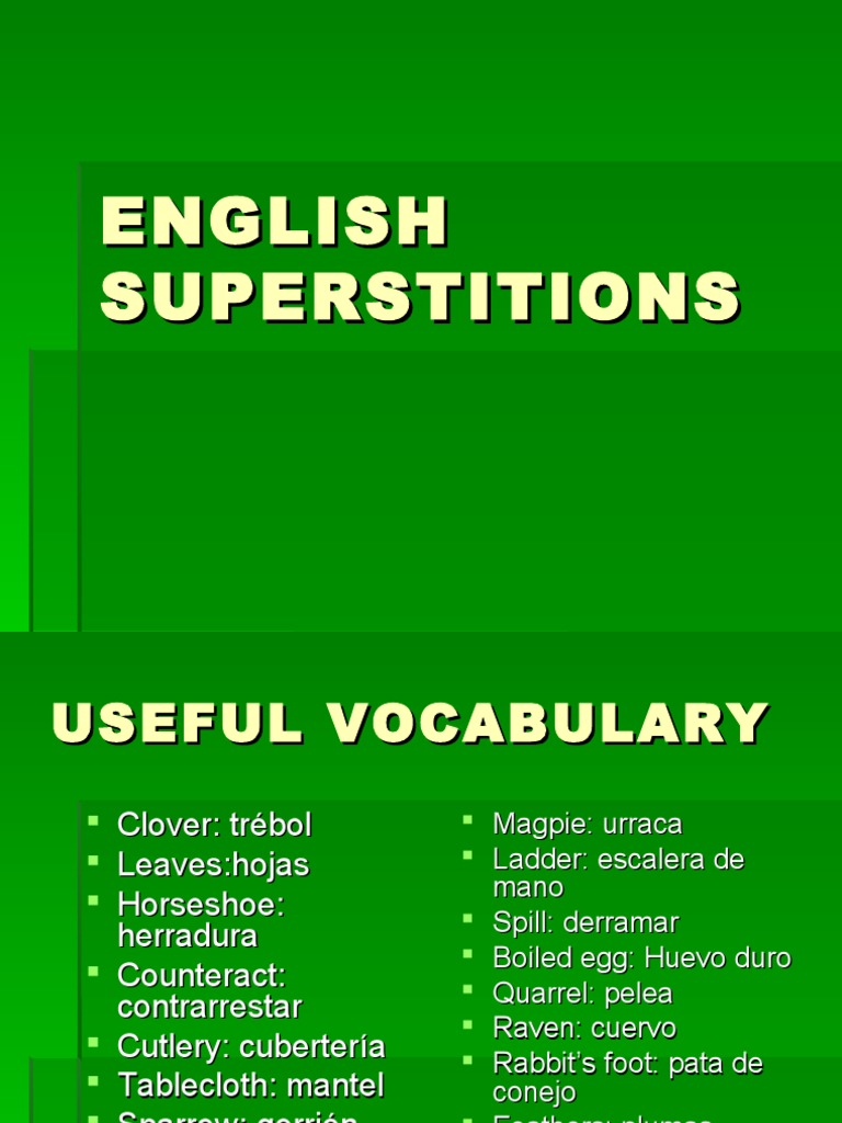 Superstitions and Their Vocabulary | PDF | Luck | Superstitions