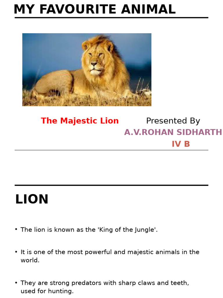 My Favourite Animal Lion | PDF